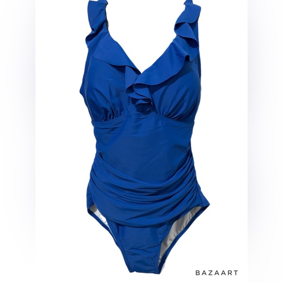 Dkny | Swim | Dkny Ruffle Plunge Underwire Tummy Control Onepiece ...